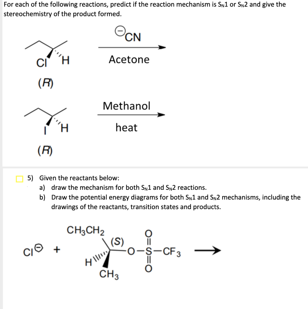 Solved For each of the following reactions, predict if the | Chegg.com