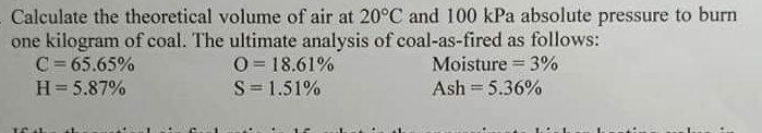 Solved Calculate the theoretical volume of air at 20°C and | Chegg.com