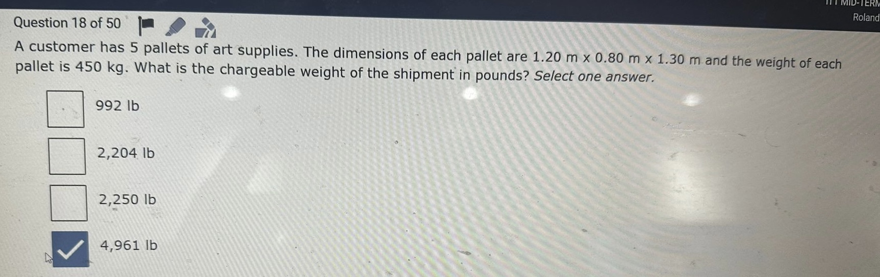 A customer has 5 pallets of art supplies. The | Chegg.com
