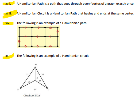 Solved xvii. A Hamiltonian Path is a path that goes through | Chegg.com