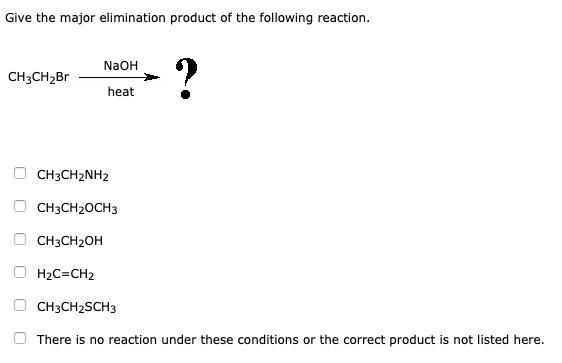 Solved Give the major elimination product of the following | Chegg.com