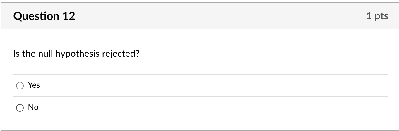 Solved Is the null hypothesis rejected? Yes NoA study was | Chegg.com