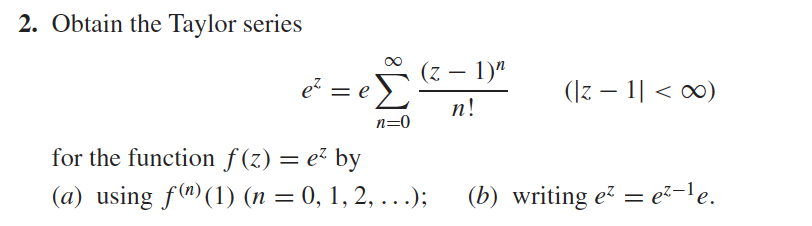 Solved 2. Obtain the Taylor series | Chegg.com