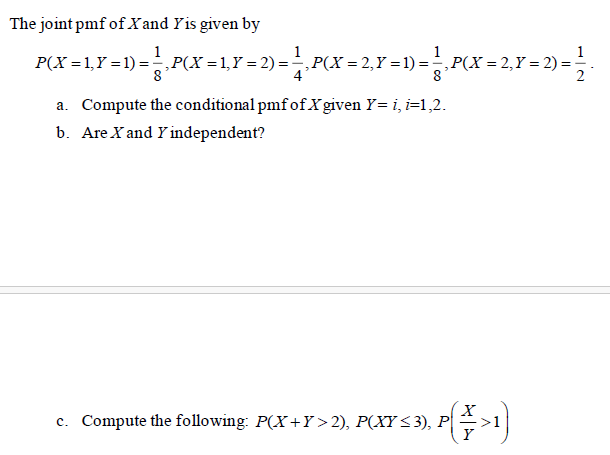 Solved The joint pmf of X and Y is given by | Chegg.com