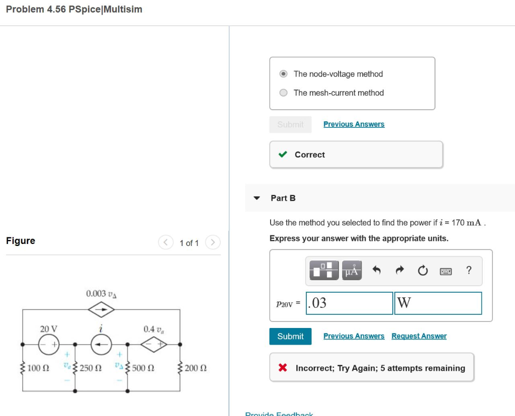 Solved Problem 4.56 PSpice Multisim The node-voltage method | Chegg.com