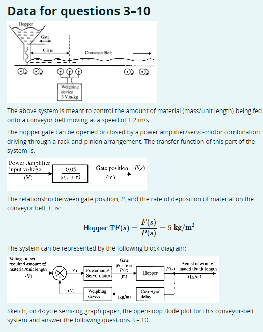 Solved Data for questions 3-10 The above system is meant to | Chegg.com