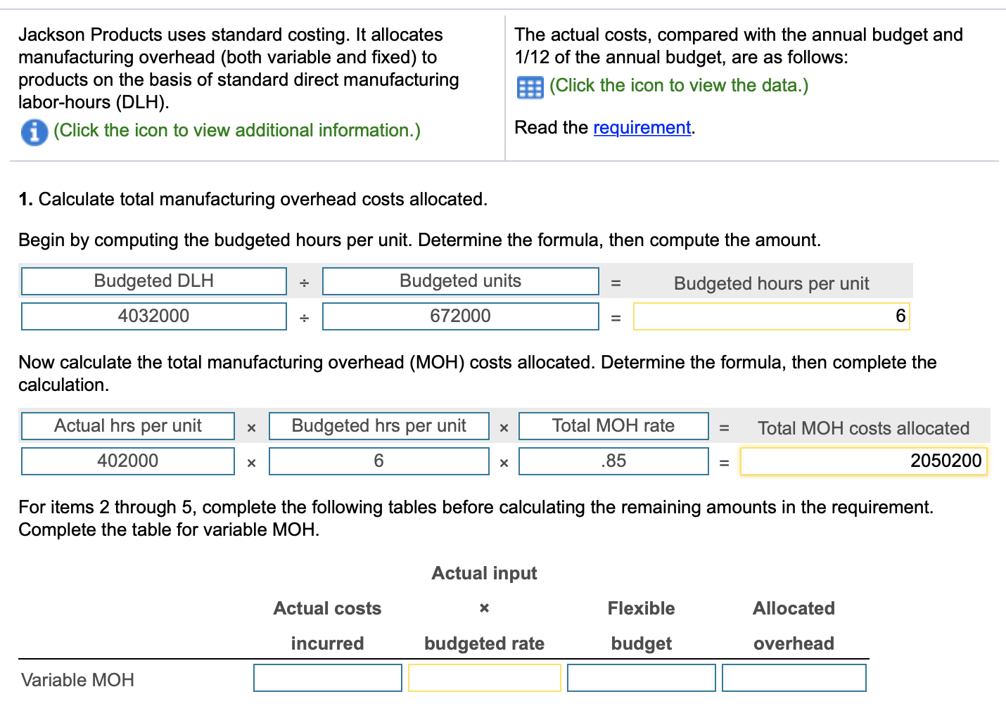 Solved Jackson Products uses standard costing. It allocates | Chegg.com