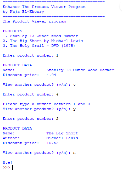 Solved In this exercise, you'll enhance the Product Viewer | Chegg.com