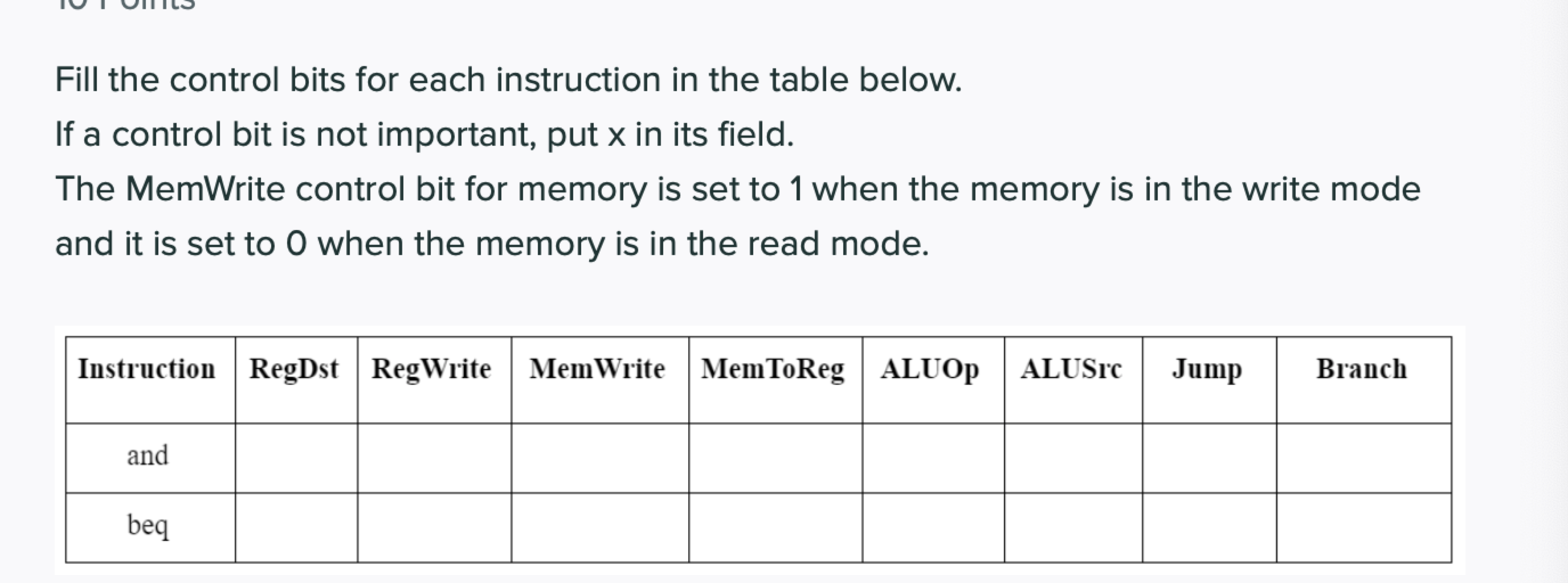 Based on the MIPS architecture and control tables | Chegg.com
