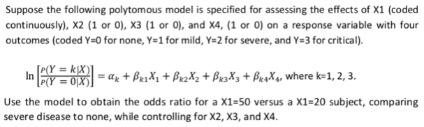 Solved Suppose the following polytomous model is specified | Chegg.com
