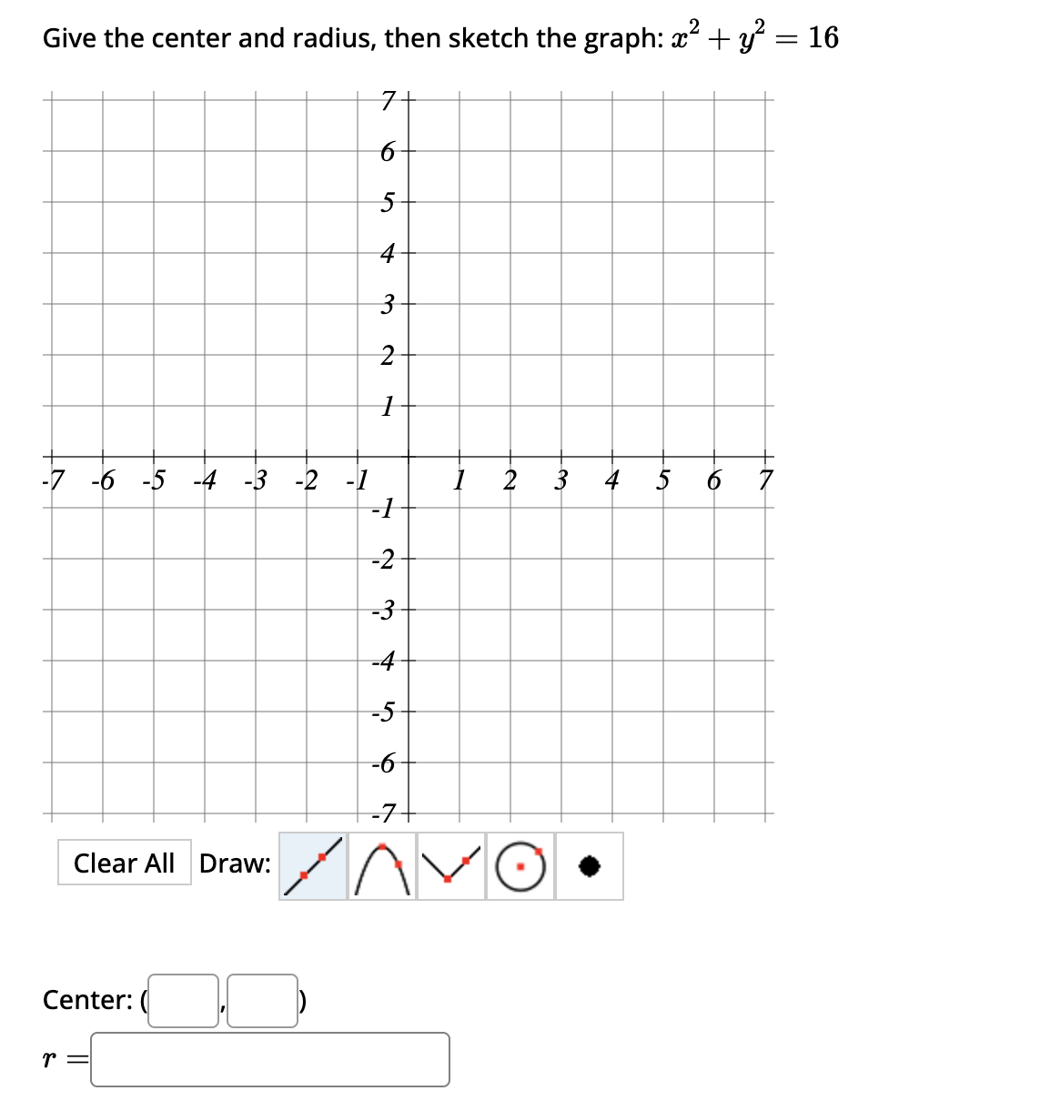 Solved #9.) ﻿Give the center and radius, then sketch the | Chegg.com
