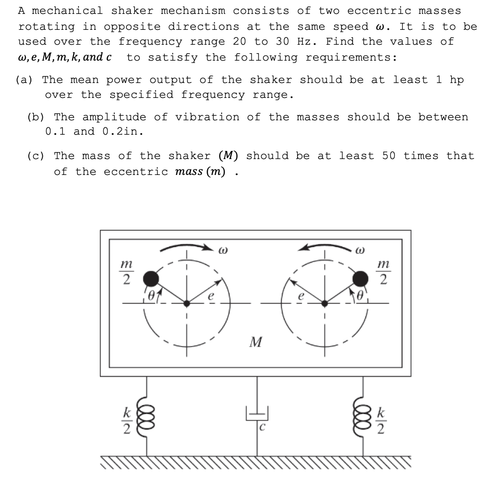 Solved A mechanical shaker mechanism consists of two | Chegg.com