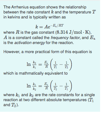 Solved The Arrhenius equation shows the relationship between | Chegg.com