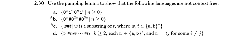 Solved .30 Use the pumping lemma to show that the following | Chegg.com