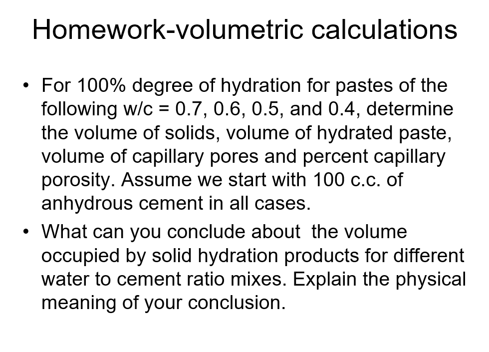 Homework-volumetric calculations For 100% degree of | Chegg.com