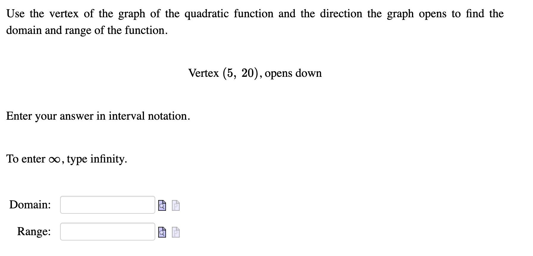Solved Use the vertex of the graph of the quadratic function | Chegg.com