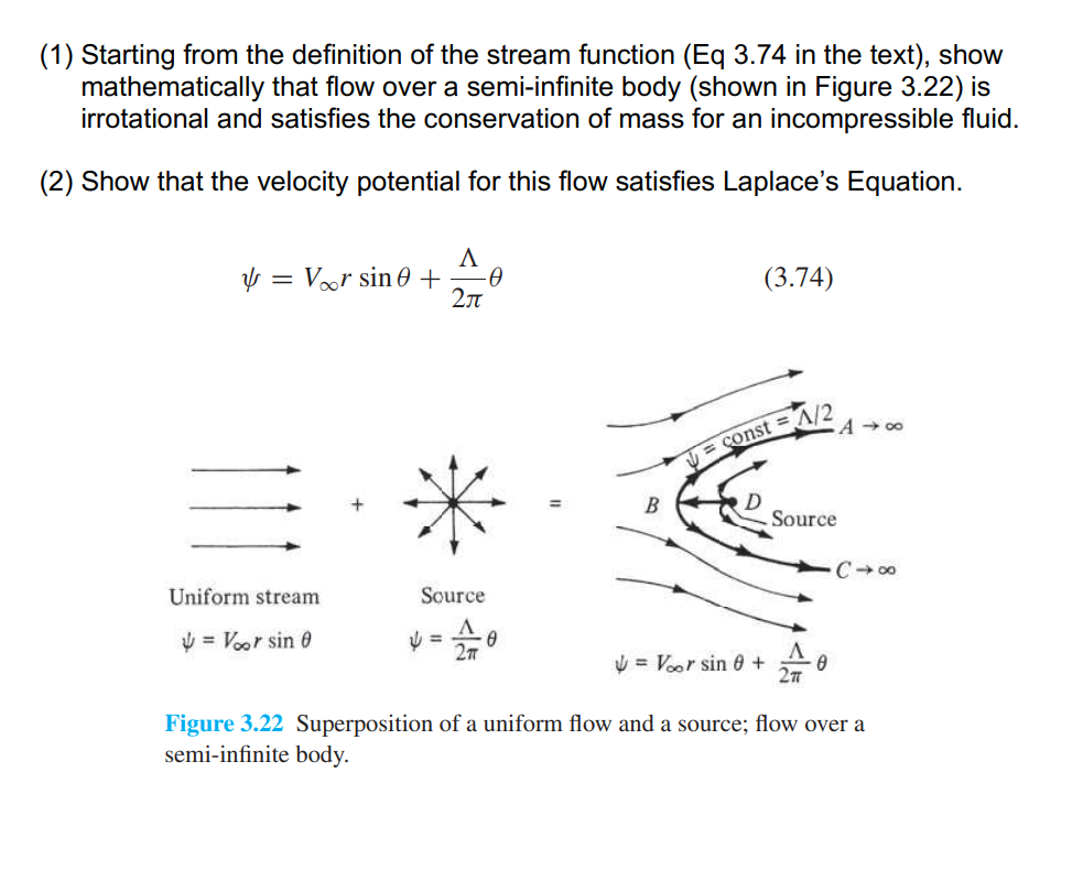 Solved (1) ﻿Starting from the definition of the stream | Chegg.com