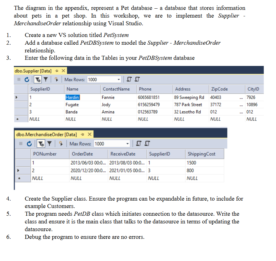 1. 2. The diagram in the appendix, represent a Pet | Chegg.com