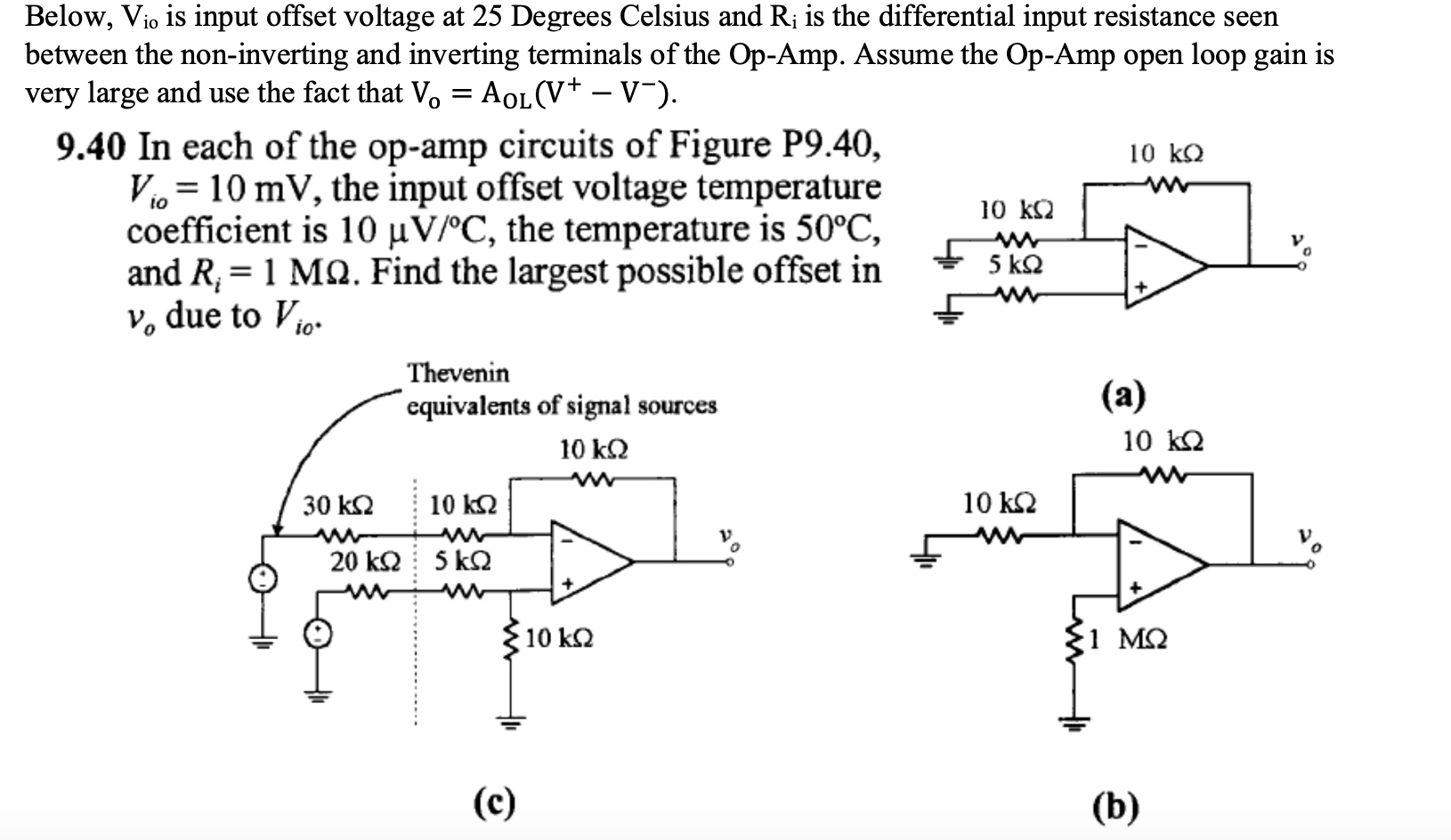 Solved Below, Vio is input offset voltage at 25 Degrees | Chegg.com
