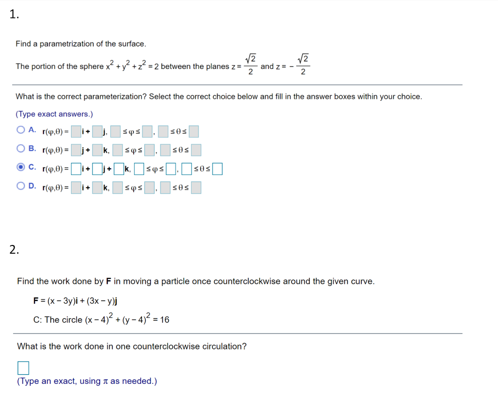 Solved 1. Find a parametrization of the surface. 向 The | Chegg.com