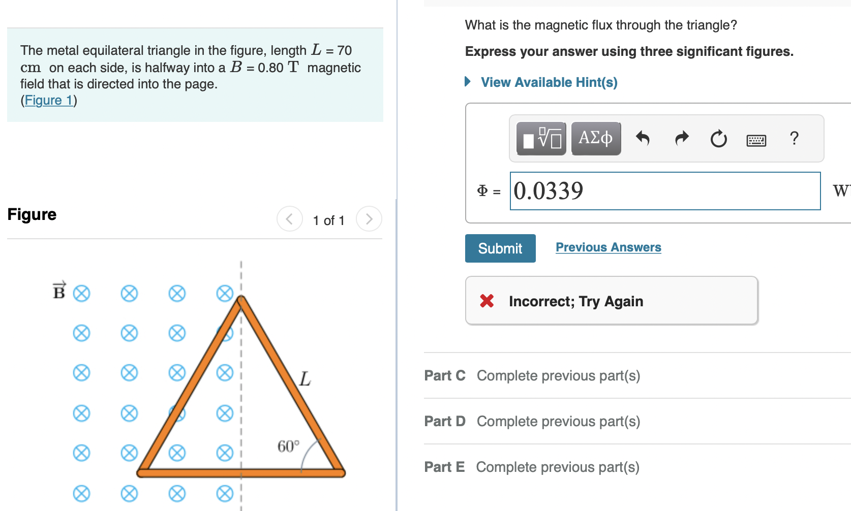 Solved What is the magnetic flux through the triangle? The | Chegg.com