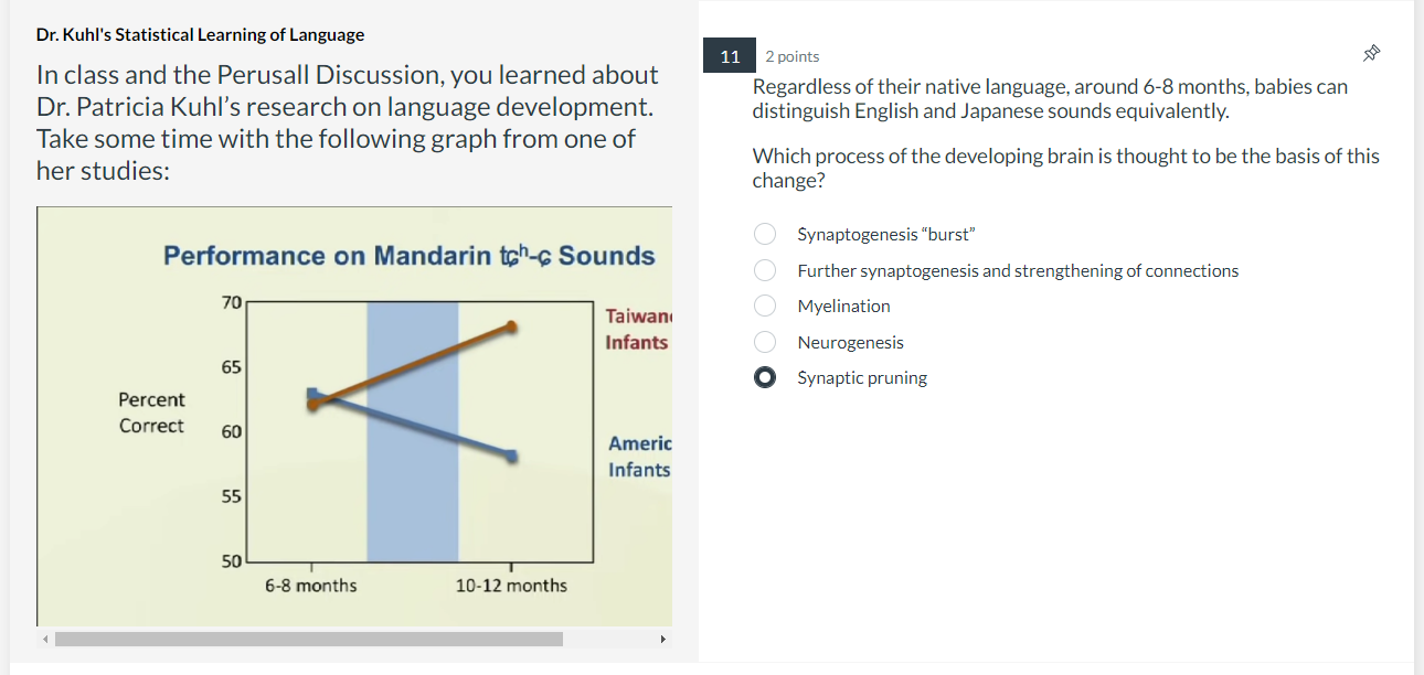 Solved Dr. Kuhl's Statistical Learning of Language In class | Chegg.com