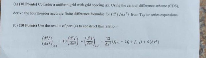 (a) (10 Points) Consider a uniform grid with grid | Chegg.com