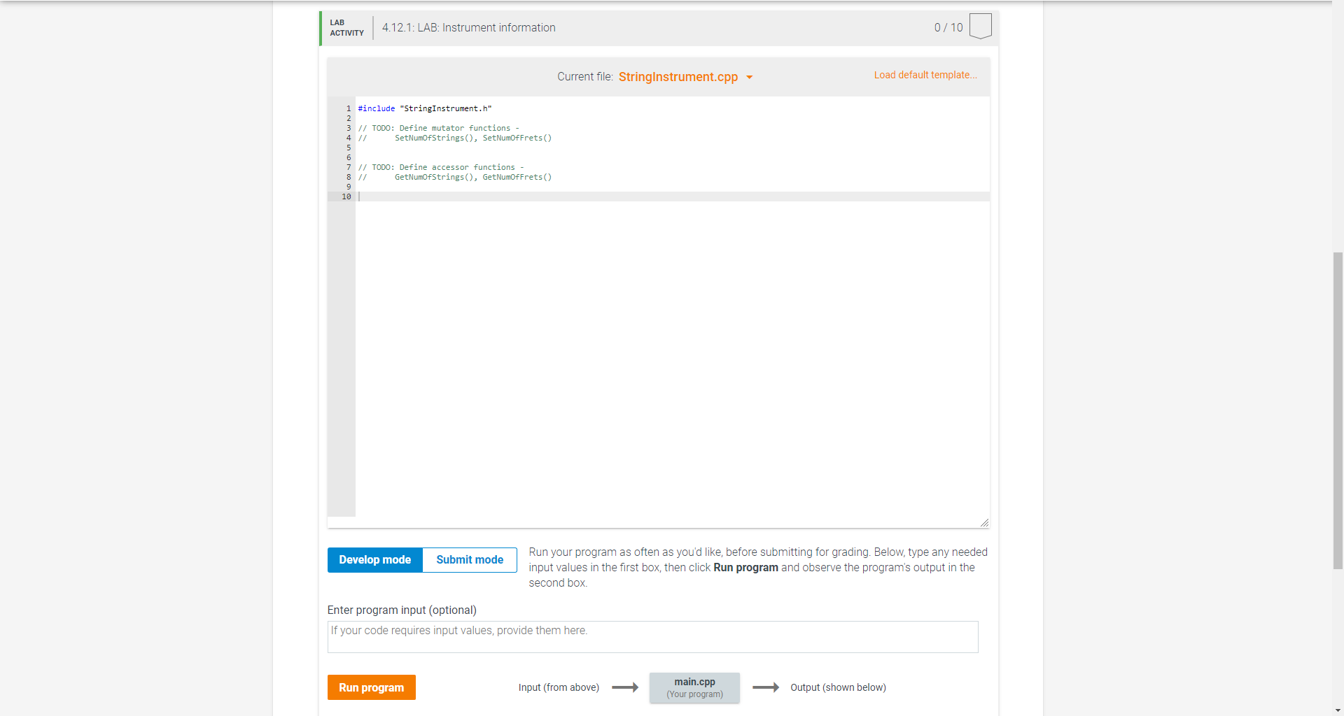 Solved: 4.12 LAB: Instrument Information Given Main() And ... | Chegg.com