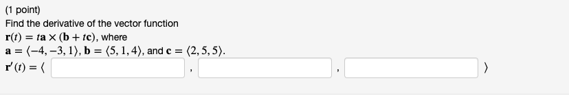 Solved (1 point) Find the simplest vector parametric | Chegg.com