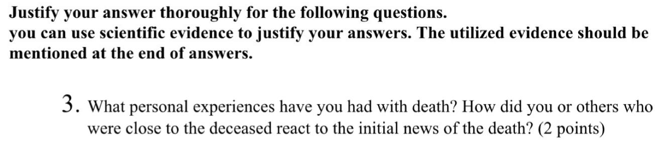 Solved Justify your answer thoroughly for the following | Chegg.com