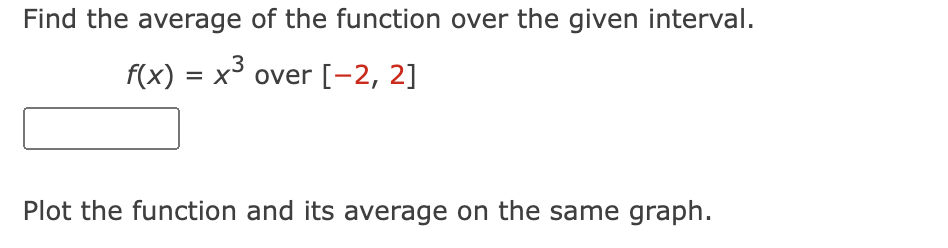 Solved Find the average of the function over the given | Chegg.com