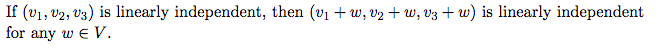 Solved If (V1, V2, v3) is linearly independent, then (01 + | Chegg.com