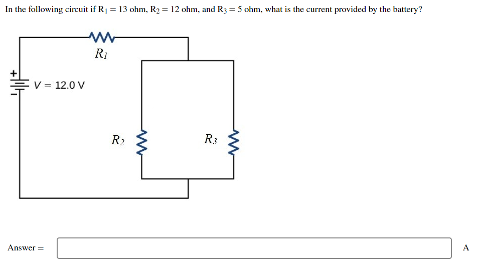 Solved In the following circuit if R1 = 13 ohm, R2 = 12 ohm, | Chegg.com
