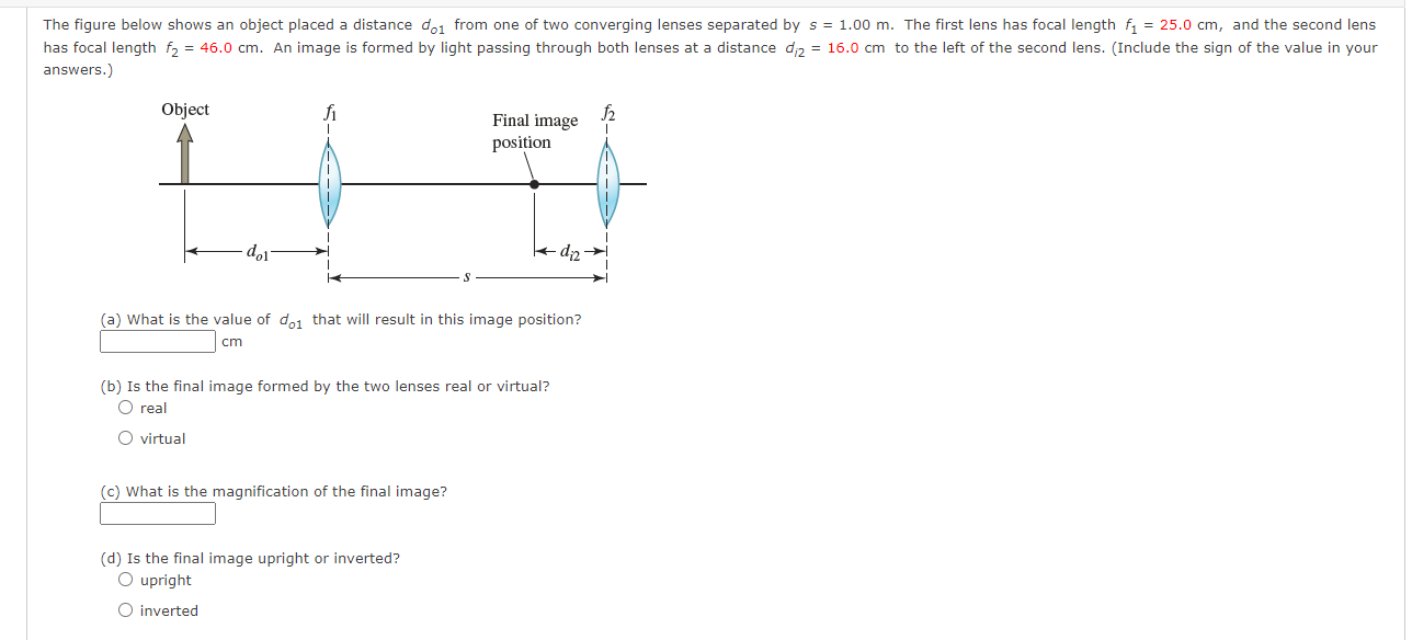 Solved The figure below shows an object placed a distance | Chegg.com