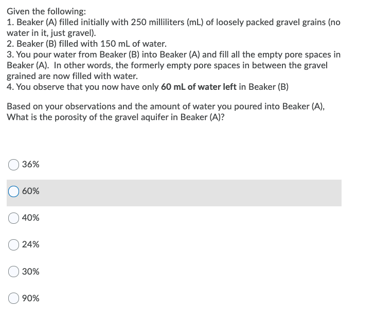 Solved Given the following: 1. Beaker (A) filled initially | Chegg.com