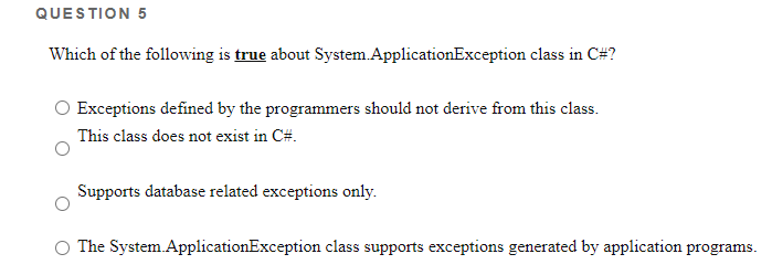 Solved QUESTION 5 Which of the following is true about | Chegg.com