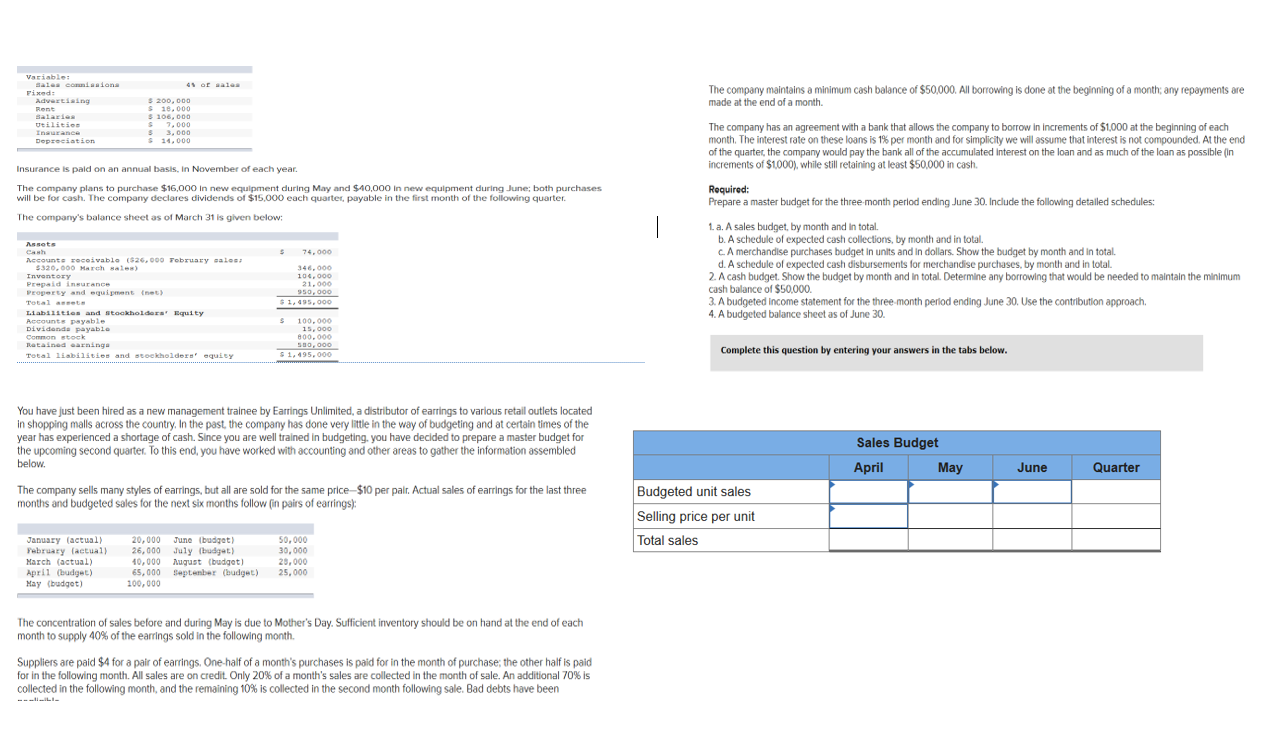 Solved The company maintains a minimum cash balance of | Chegg.com