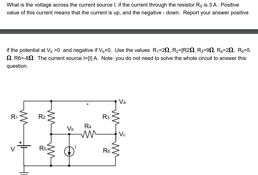 Solved What is ﻿the voltage across the current source I , if | Chegg.com