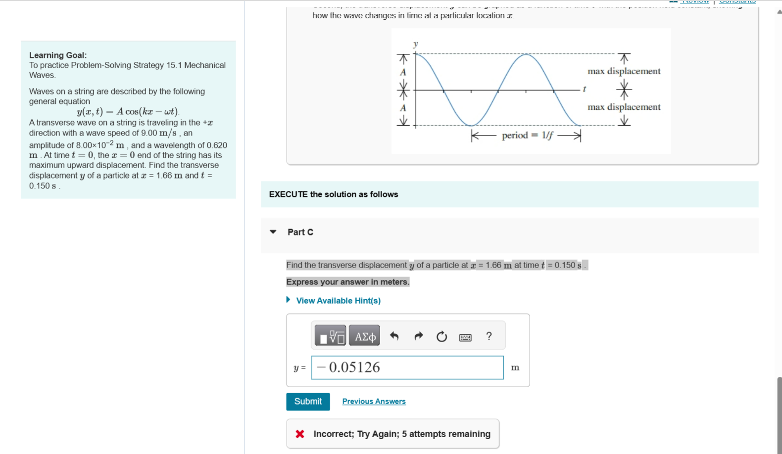 Solved Waves on a string are described by the following | Chegg.com