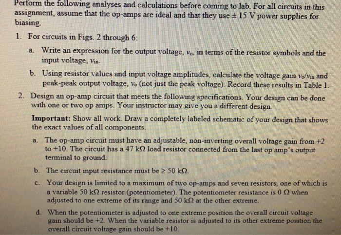 Solved Perform the following analyses and calculations | Chegg.com