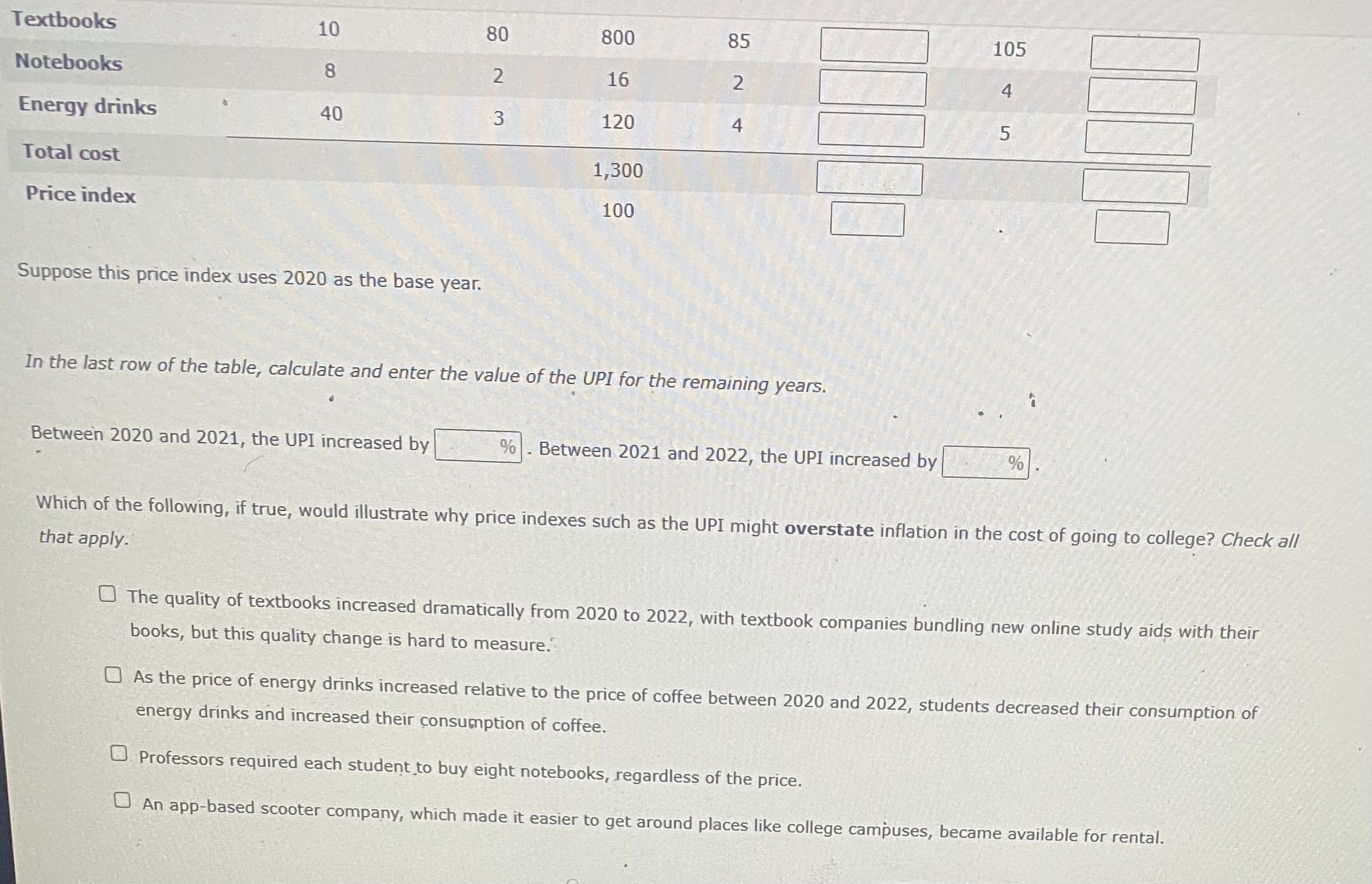 Solved Consider an imaginary price index, the Undergraduate | Chegg.com