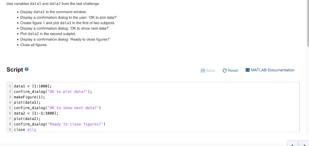 Solved Use variables data1 and data2 from the last | Chegg.com