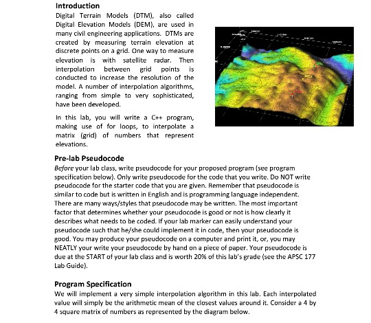 Solved Introduction Digital Terrain Models (DTM), also | Chegg.com Solved Introduction Digital Terrain Models (DTM), also | Chegg.com