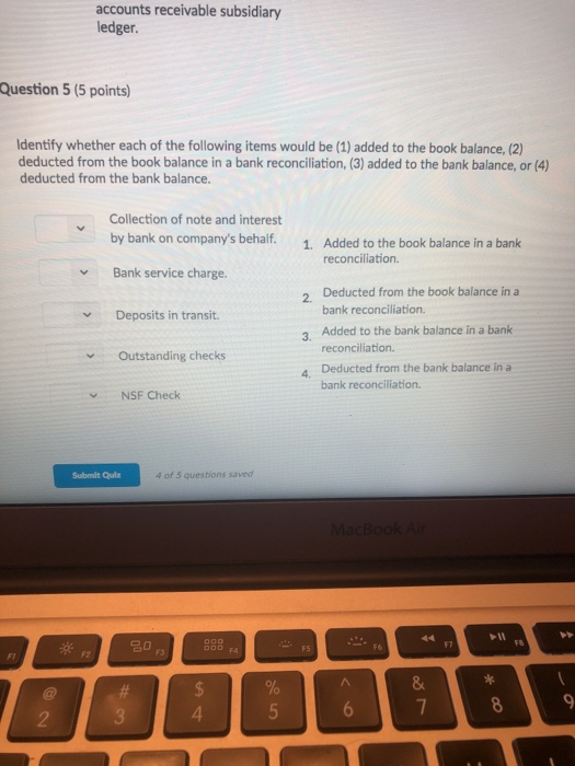 Solved accounts receivable subsidiary ledger. Question 5 (5 | Chegg.com