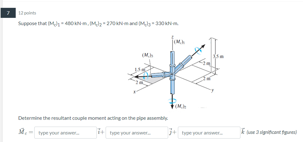 Solved 7 12 points Suppose that (Mc)1 = 480 kN-m, (Mc)2 = | Chegg.com