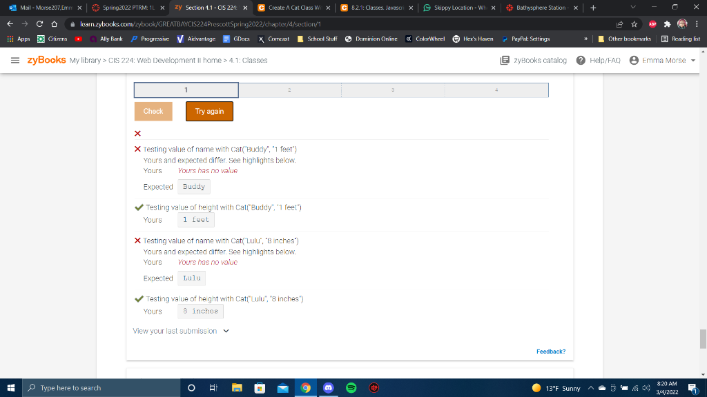 Solved Create a Cat class with properties name and height | Chegg.com