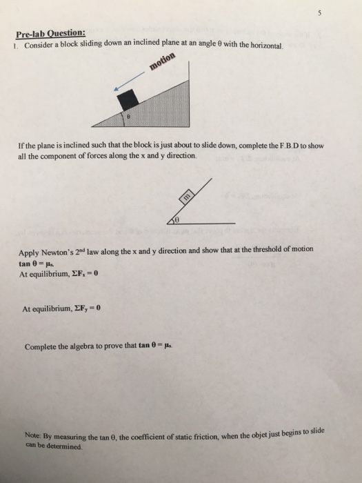 Solved Pre-lab Question: 1. Consider a block sli If the | Chegg.com Solved Pre-lab Question: 1. Consider a block sli If the | Chegg.com