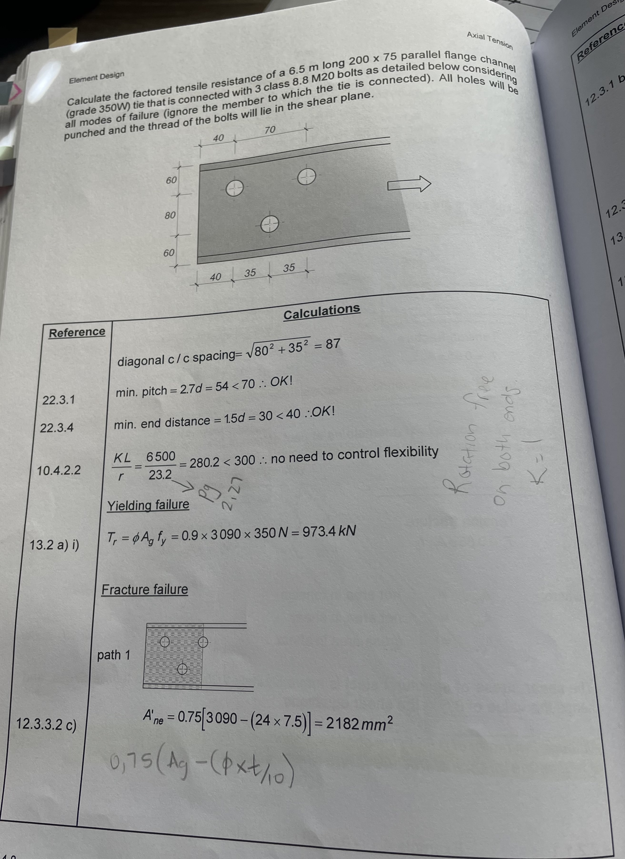 Solved Calculate the factored tensile resistance of a 6.5 m | Chegg.com