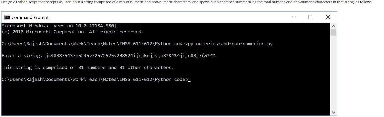 Solved Design A Python Script That Accepts As User Input A 5526