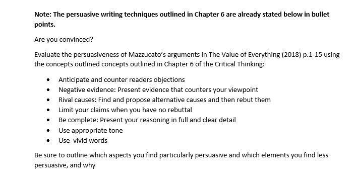 Note: The persuasive writing techniques outlined in | Chegg.com